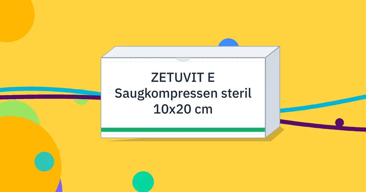 Symbolbild: Packung mit der Aufschrift ZETUVIT E Saugkompressen steril 10x20 cm (PZN 18470060) – Verfügbarkeit und Bezug in Apotheken in Frankfurt am Main