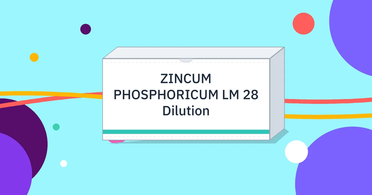 Symbolbild: Packung mit der Aufschrift ZINCUM PHOSPHORICUM LM 28 Dilution (PZN 13297734) – Verfügbarkeit und Bezug in Apotheken in Frankfurt am Main
