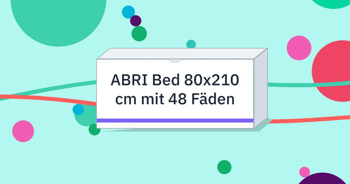 Symbolbild: Packung mit der Aufschrift ABRI Bed 80x210 cm mit 48 Fäden (PZN 09201970) – Verfügbarkeit und Bezug in Apotheken in Frankfurt am Main