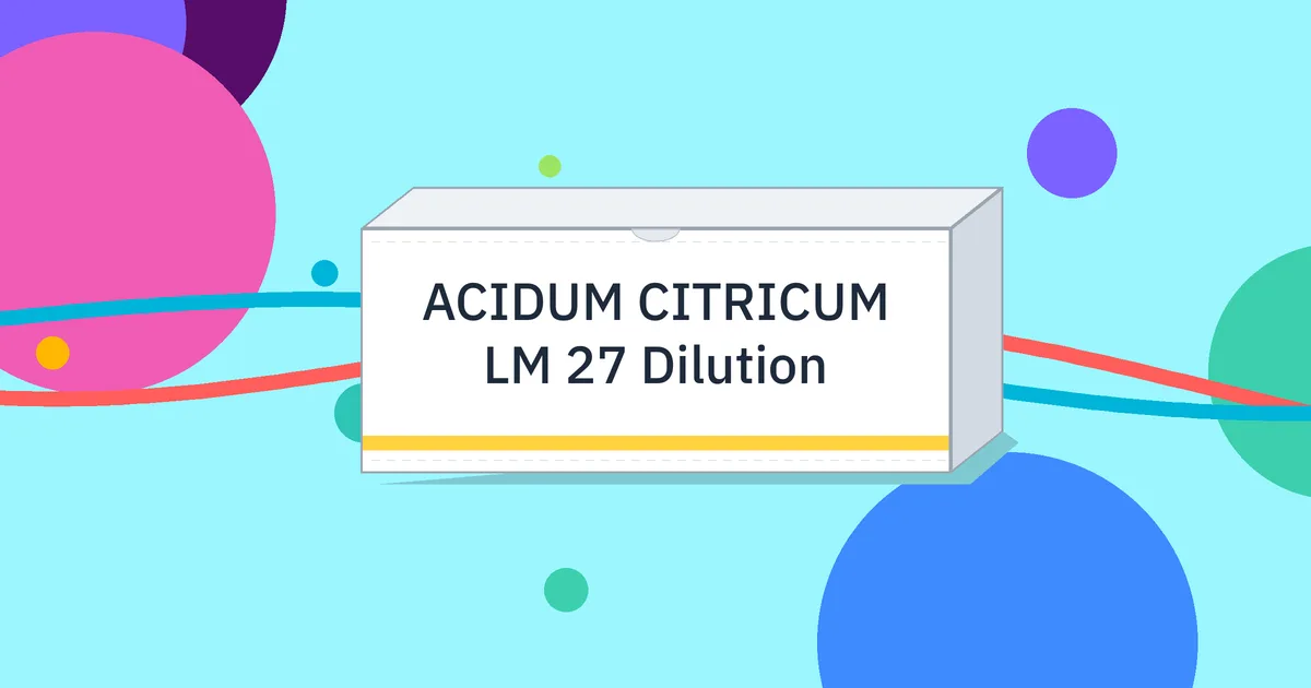 Symbolbild: Packung mit der Aufschrift ACIDUM CITRICUM LM 27 Dilution (PZN 13273946) – Verfügbarkeit und Bezug in Apotheken in Frankfurt am Main