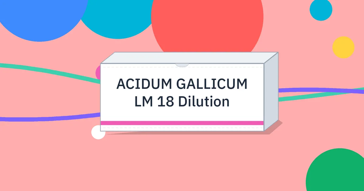 Symbolbild: Packung mit der Aufschrift ACIDUM GALLICUM LM 18 Dilution (PZN 13275678) – Verfügbarkeit und Bezug in Apotheken in Frankfurt am Main