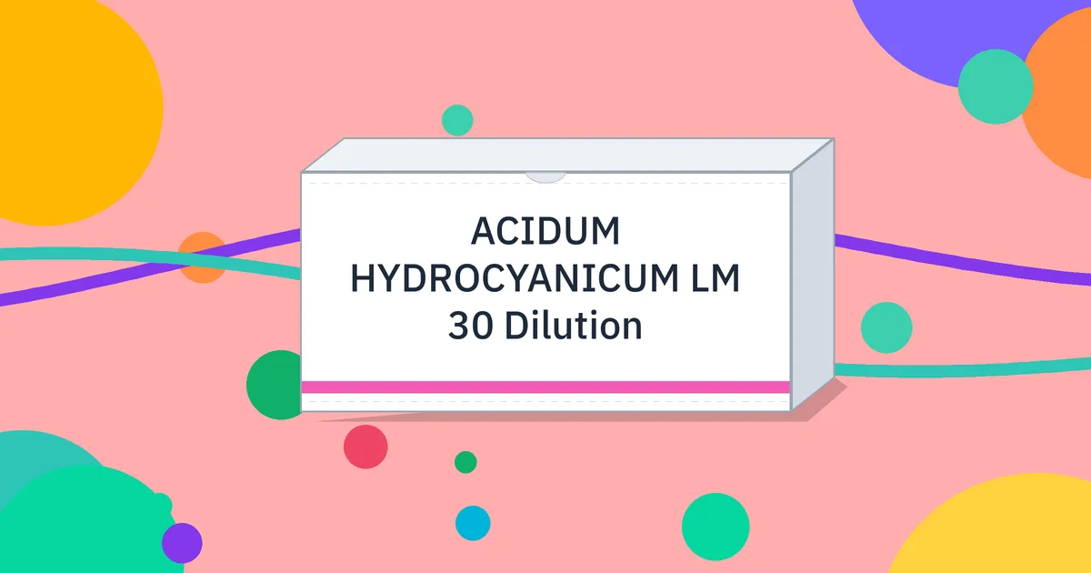 Symbolbild: Packung mit der Aufschrift ACIDUM HYDROCYANICUM LM 30 Dilution (PZN 13278725) – Verfügbarkeit und Bezug in Apotheken in Frankfurt am Main