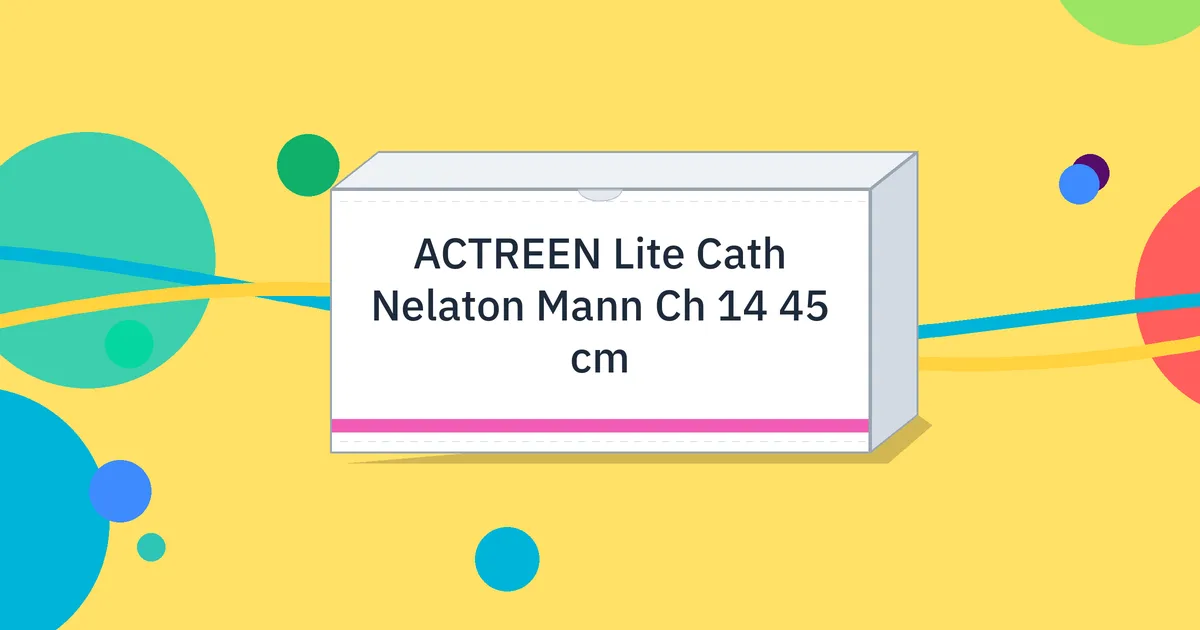 Symbolbild: Packung mit der Aufschrift ACTREEN Lite Cath Nelaton Mann Ch 14 45 cm (PZN 01677928) – Verfügbarkeit und Bezug in Apotheken in Frankfurt am Main