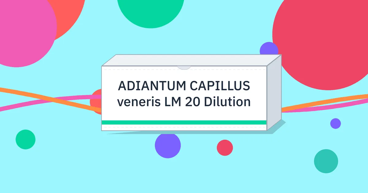 Symbolbild: Packung mit der Aufschrift ADIANTUM CAPILLUS veneris LM 20 Dilution (PZN 13295623) – Verfügbarkeit und Bezug in Apotheken in Frankfurt am Main