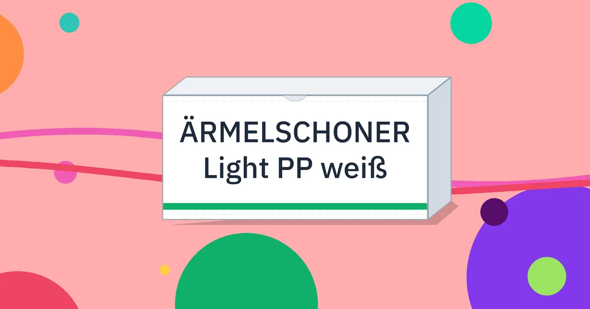 Symbolbild: Packung mit der Aufschrift ÄRMELSCHONER Light PP weiß (PZN 20606897) – Verfügbarkeit und Bezug in Apotheken in Frankfurt am Main