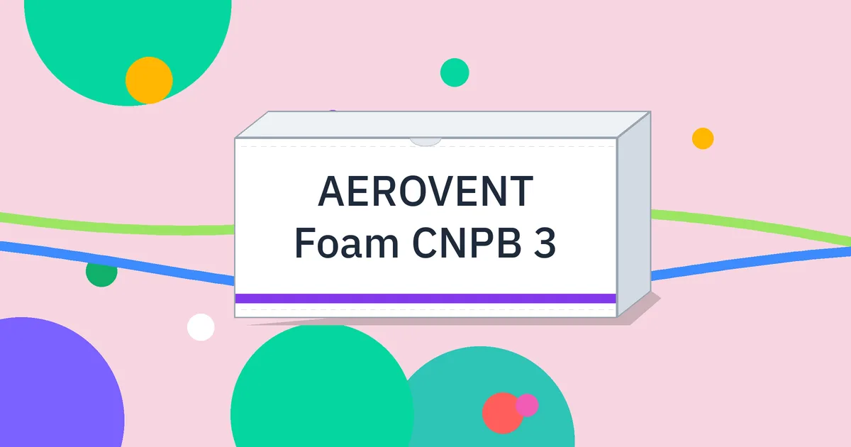 Symbolbild: Packung mit der Aufschrift AEROVENT Foam CNPB 3 (PZN 03740826) – Verfügbarkeit und Bezug in Apotheken in Frankfurt am Main