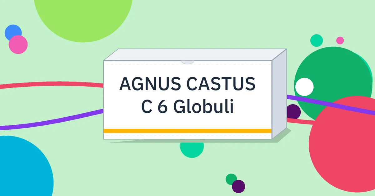 Symbolbild: Packung mit der Aufschrift AGNUS CASTUS C 6 Globuli (PZN 20784357) – Verfügbarkeit und Bezug in Apotheken in Frankfurt am Main