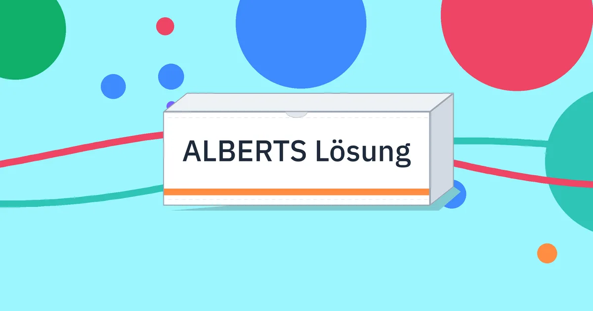 Symbolbild: Packung mit der Aufschrift ALBERTS Lösung (PZN 04956244) – Verfügbarkeit und Bezug in Apotheken in Frankfurt am Main