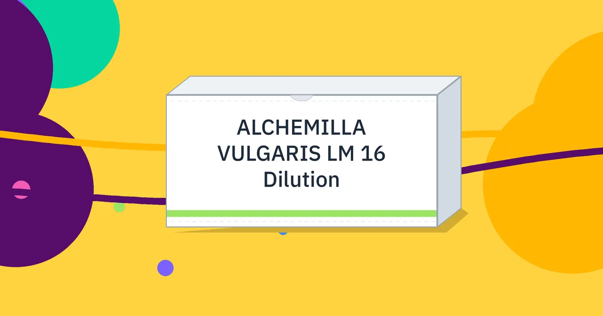 Symbolbild: Packung mit der Aufschrift ALCHEMILLA VULGARIS LM 16 Dilution (PZN 13308840) – Verfügbarkeit und Bezug in Apotheken in Frankfurt am Main