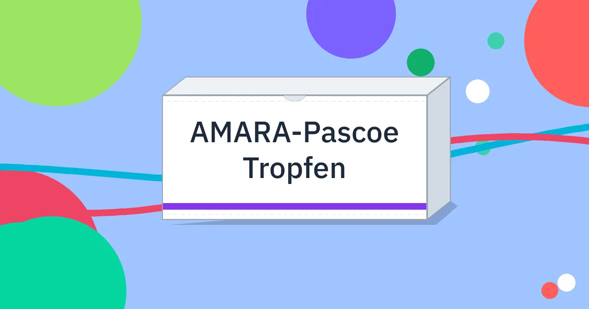 Symbolbild: Packung mit der Aufschrift AMARA-Pascoe Tropfen (PZN 02219211) – Verfügbarkeit und Bezug in Apotheken in Frankfurt am Main