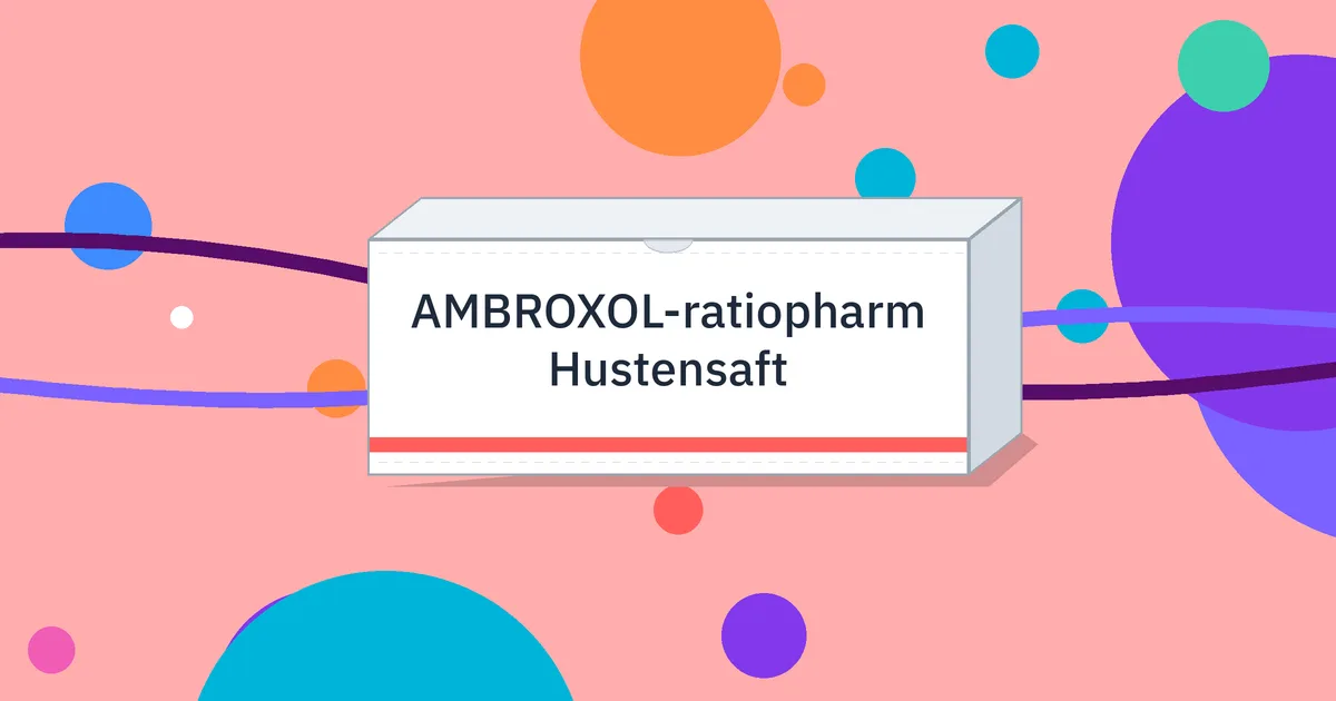 Symbolbild: Packung mit der Aufschrift AMBROXOL-ratiopharm Hustensaft (PZN 00563105) – Verfügbarkeit und Bezug in Apotheken in Frankfurt am Main