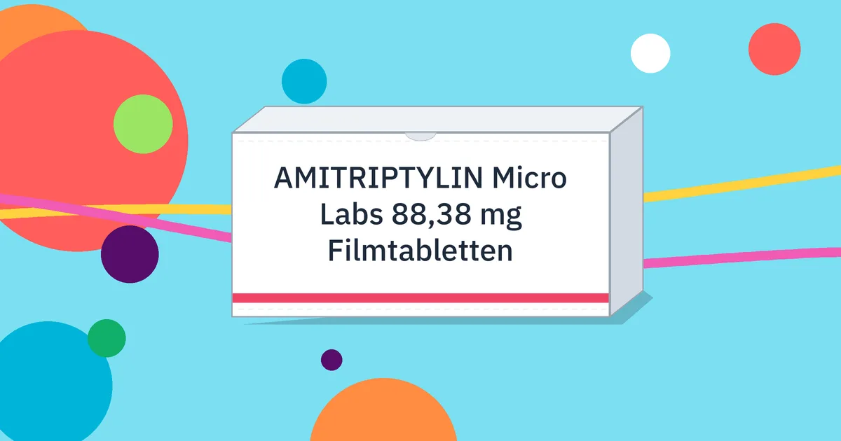 Symbolbild: Packung mit der Aufschrift AMITRIPTYLIN Micro Labs 88,38 mg Filmtabletten (PZN 16531886) – Verfügbarkeit und Bezug in Apotheken in Frankfurt am Main