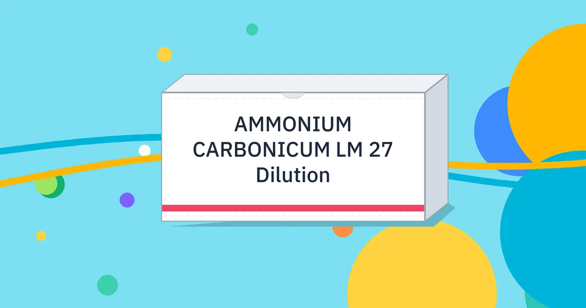 Symbolbild: Packung mit der Aufschrift AMMONIUM CARBONICUM LM 27 Dilution (PZN 12760816) – Verfügbarkeit und Bezug in Apotheken in Frankfurt am Main