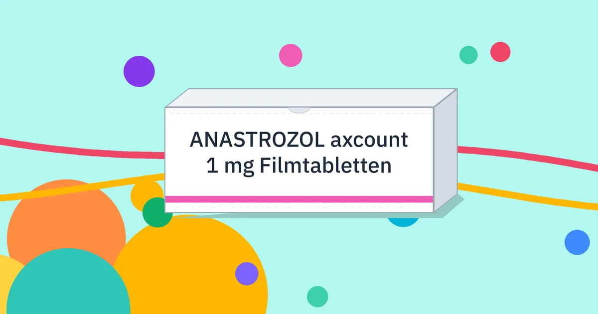 Symbolbild: Packung mit der Aufschrift ANASTROZOL axcount 1 mg Filmtabletten (PZN 12481358) – Verfügbarkeit und Bezug in Apotheken in Frankfurt am Main