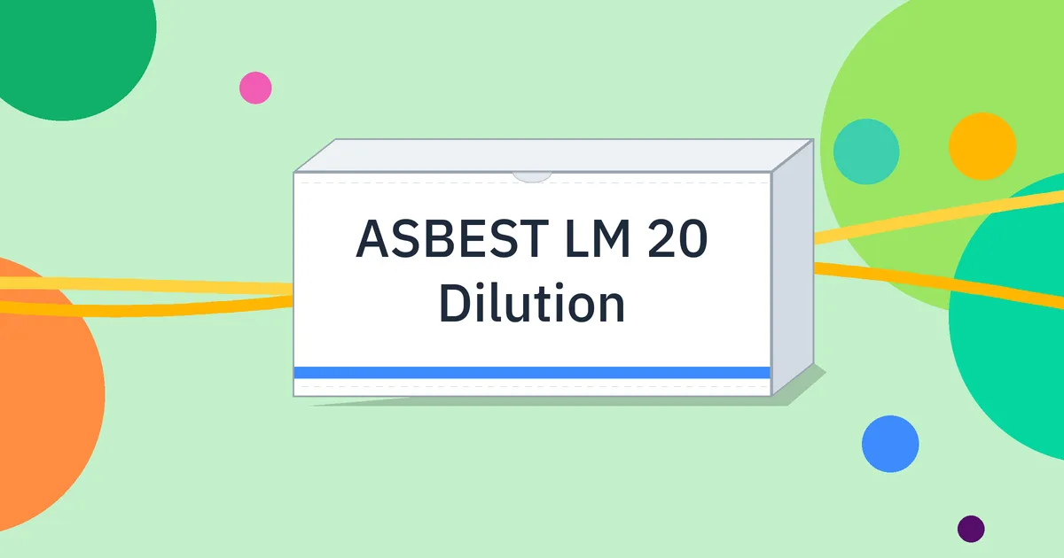 Symbolbild: Packung mit der Aufschrift ASBEST LM 20 Dilution (PZN 13398458) – Verfügbarkeit und Bezug in Apotheken in Frankfurt am Main