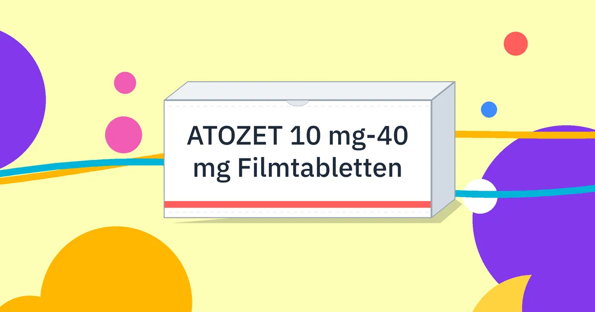Symbolbild: Packung mit der Aufschrift ATOZET 10 mg-40 mg Filmtabletten (PZN 12520377) – Verfügbarkeit und Bezug in Apotheken in Frankfurt am Main