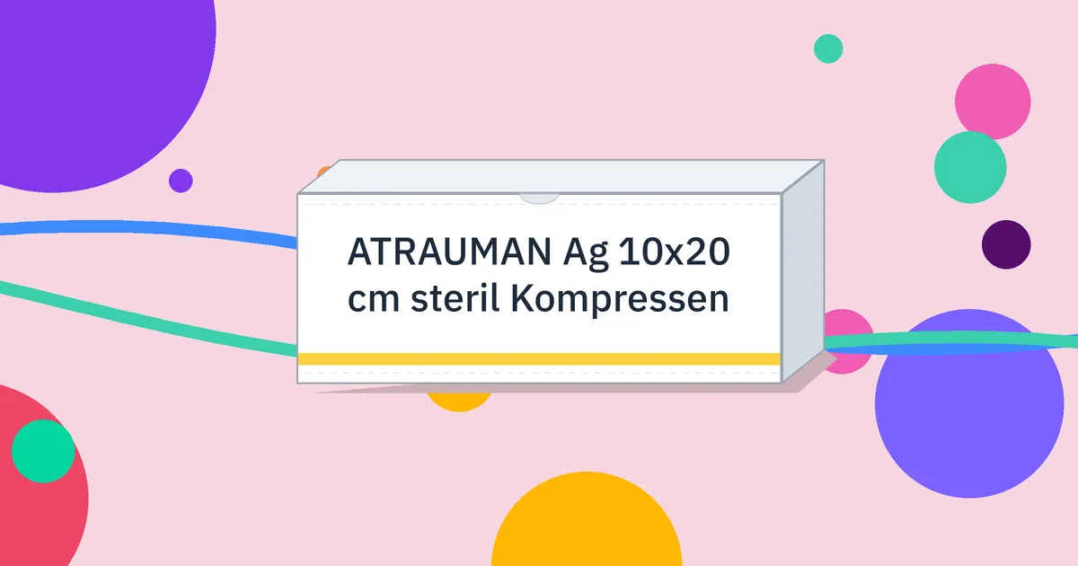 Symbolbild: Packung mit der Aufschrift ATRAUMAN Ag 10x20 cm steril Kompressen (PZN 17314369) – Verfügbarkeit und Bezug in Apotheken in Frankfurt am Main