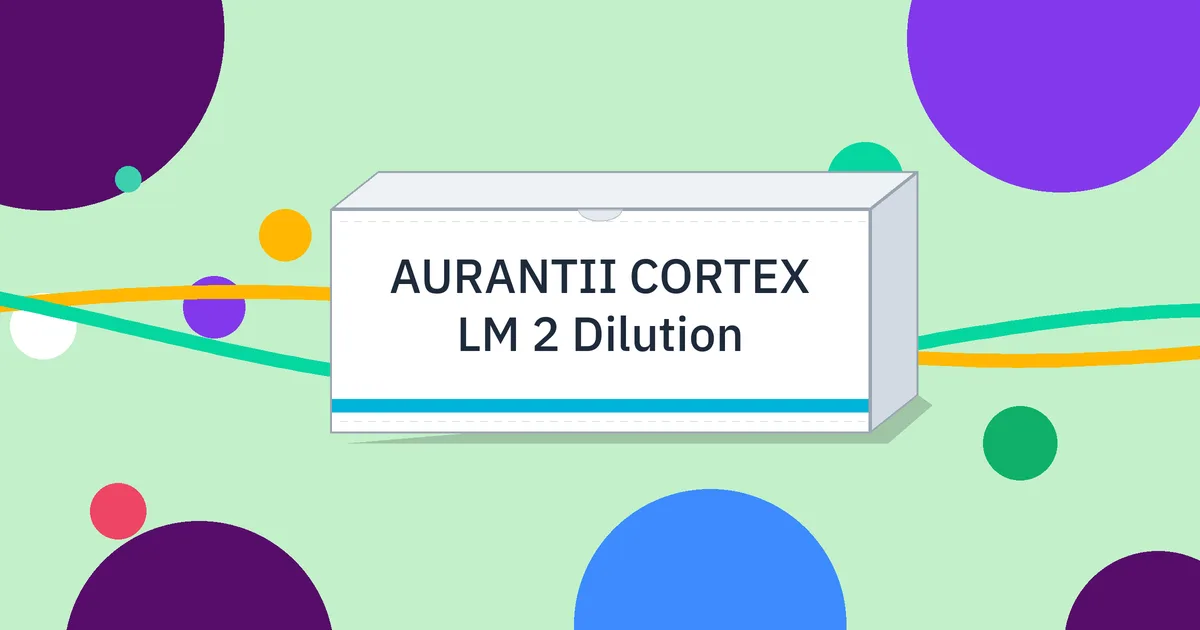 Symbolbild: Packung mit der Aufschrift AURANTII CORTEX LM 2 Dilution (PZN 13372683) – Verfügbarkeit und Bezug in Apotheken in Frankfurt am Main