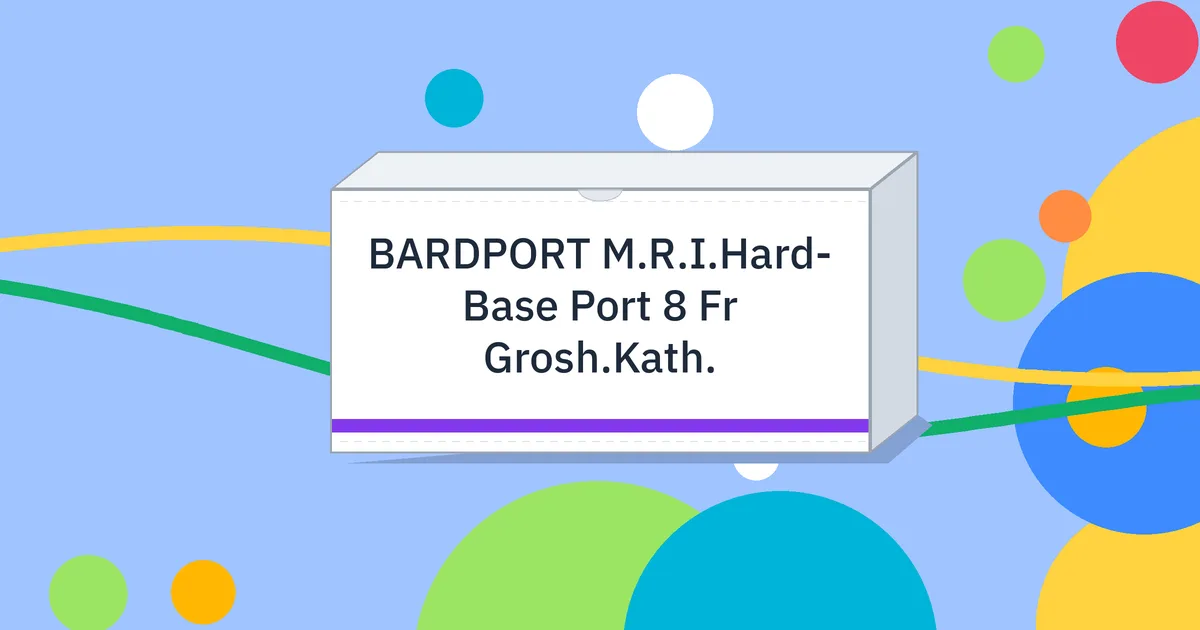 Symbolbild: Packung mit der Aufschrift BARDPORT M.R.I.Hard-Base Port 8 Fr Grosh.Kath. (PZN 02755406) – Verfügbarkeit und Bezug in Apotheken in Frankfurt am Main