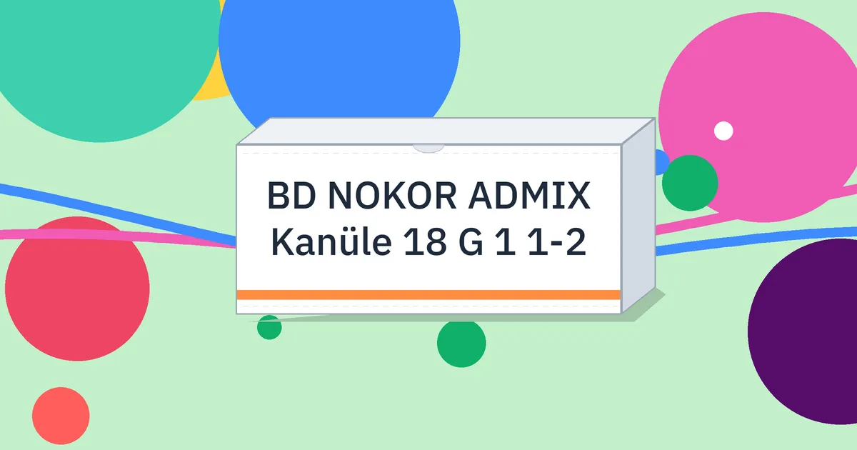 Symbolbild: Packung mit der Aufschrift BD NOKOR ADMIX Kanüle 18 G 1 1-2 (PZN 07664128) – Verfügbarkeit und Bezug in Apotheken in Frankfurt am Main