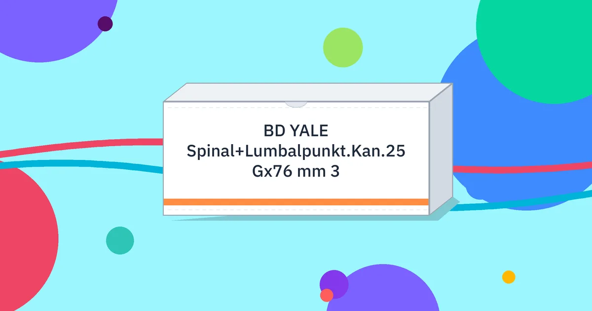Symbolbild: Packung mit der Aufschrift BD YALE Spinal+Lumbalpunkt.Kan.25 Gx76 mm 3 (PZN 07545843) – Verfügbarkeit und Bezug in Apotheken in Frankfurt am Main