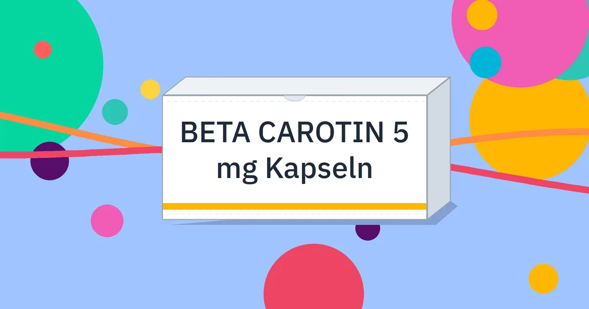 Symbolbild: Packung mit der Aufschrift BETA CAROTIN 5 mg Kapseln (PZN 02139535) – Verfügbarkeit und Bezug in Apotheken in Frankfurt am Main