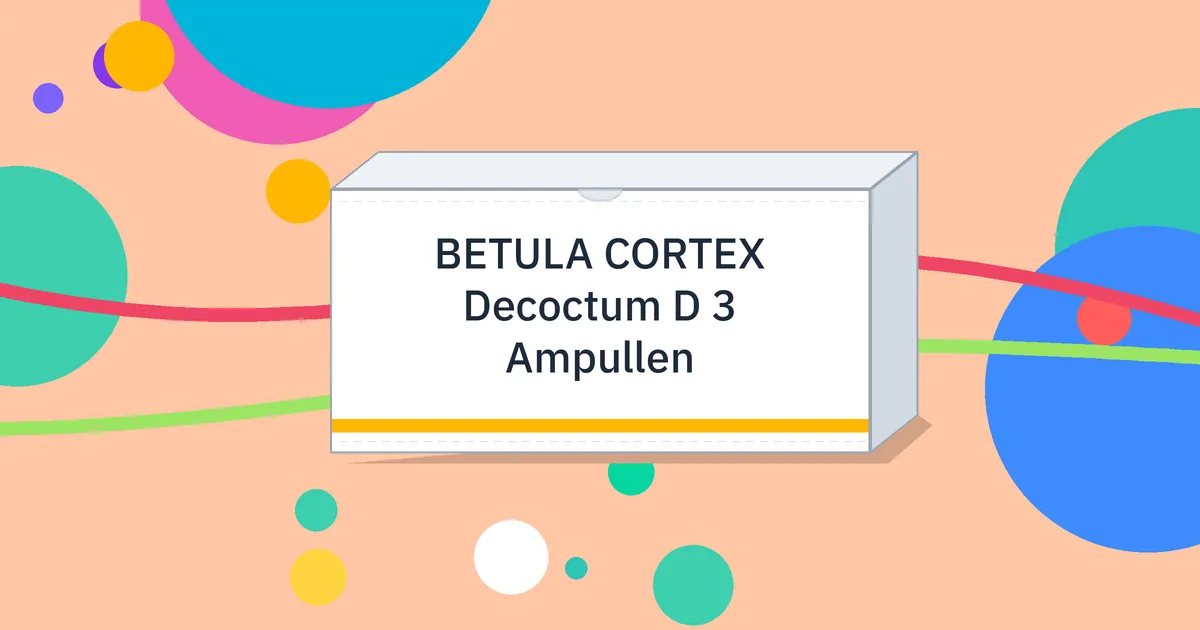 Symbolbild: Packung mit der Aufschrift BETULA CORTEX Decoctum D 3 Ampullen (PZN 13814750) – Verfügbarkeit und Bezug in Apotheken in Frankfurt am Main