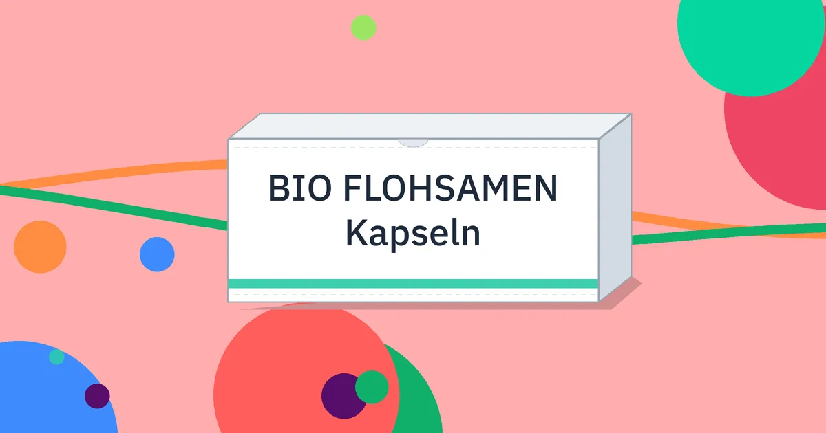Symbolbild: Packung mit der Aufschrift BIO FLOHSAMEN Kapseln (PZN 15404542) – Verfügbarkeit und Bezug in Apotheken in Frankfurt am Main