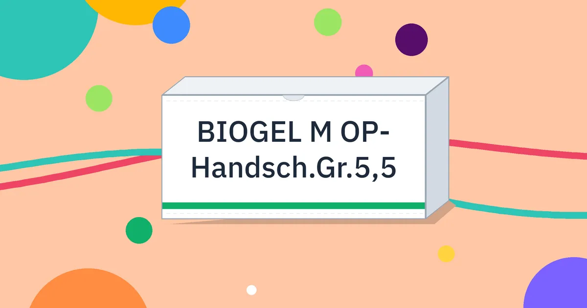 Symbolbild: Packung mit der Aufschrift BIOGEL M OP-Handsch.Gr.5,5 (PZN 03987372) – Verfügbarkeit und Bezug in Apotheken in Frankfurt am Main