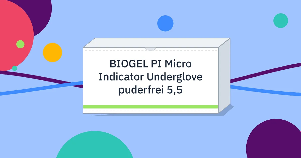 Symbolbild: Packung mit der Aufschrift BIOGEL PI Micro Indicator Underglove puderfrei 5,5 (PZN 13864937) – Verfügbarkeit und Bezug in Apotheken in Frankfurt am Main