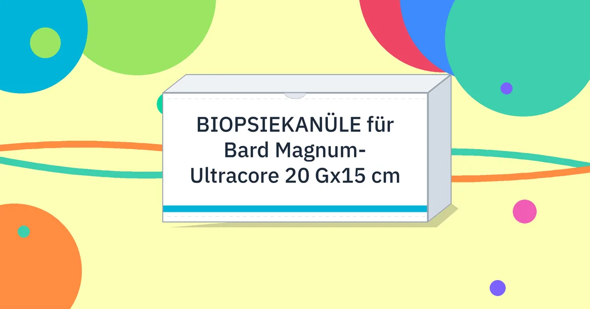 Symbolbild: Packung mit der Aufschrift BIOPSIEKANÜLE für Bard Magnum-Ultracore 20 Gx15 cm (PZN 07096807) – Verfügbarkeit und Bezug in Apotheken in Frankfurt am Main