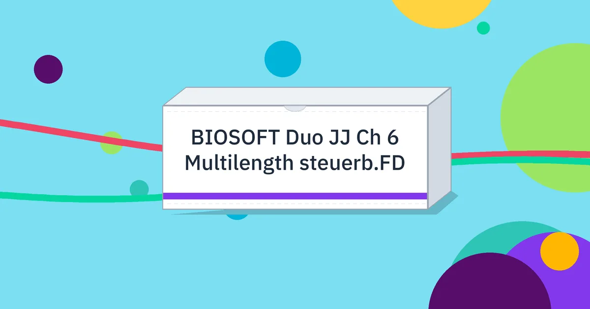 Symbolbild: Packung mit der Aufschrift BIOSOFT Duo JJ Ch 6 Multilength steuerb.FD (PZN 17998971) – Verfügbarkeit und Bezug in Apotheken in Frankfurt am Main