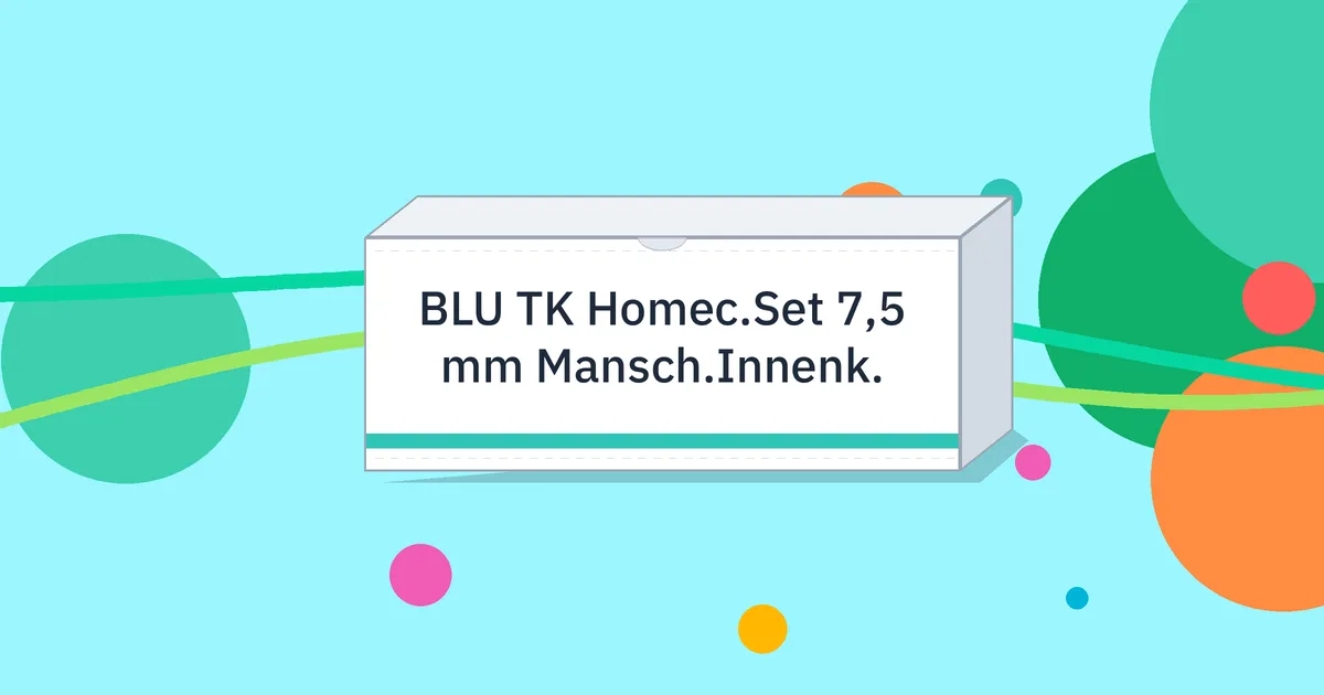 Symbolbild: Packung mit der Aufschrift BLU TK Homec.Set 7,5 mm Mansch.Innenk. (PZN 02150407) – Verfügbarkeit und Bezug in Apotheken in Frankfurt am Main