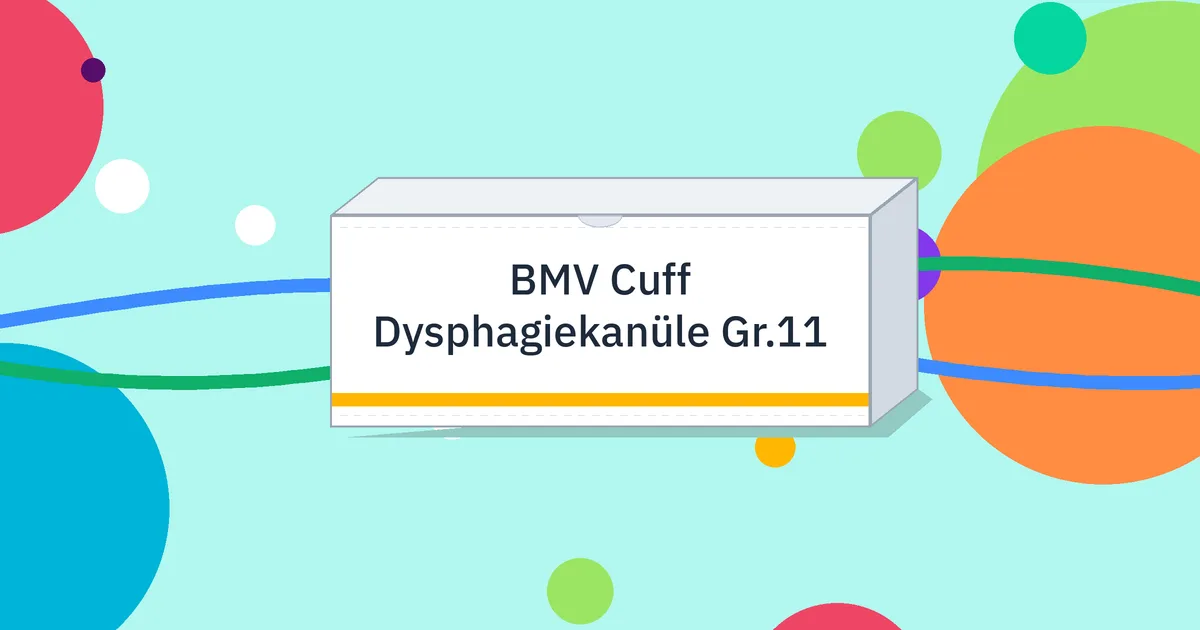 Symbolbild: Packung mit der Aufschrift BMV Cuff Dysphagiekanüle Gr.11 (PZN 18382812) – Verfügbarkeit und Bezug in Apotheken in Frankfurt am Main