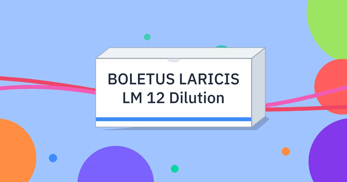 Symbolbild: Packung mit der Aufschrift BOLETUS LARICIS LM 12 Dilution (PZN 13391278) – Verfügbarkeit und Bezug in Apotheken in Frankfurt am Main