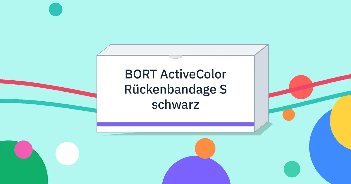 Symbolbild: Packung mit der Aufschrift BORT ActiveColor Rückenbandage S schwarz (PZN 05873419) – Verfügbarkeit und Bezug in Apotheken in Frankfurt am Main