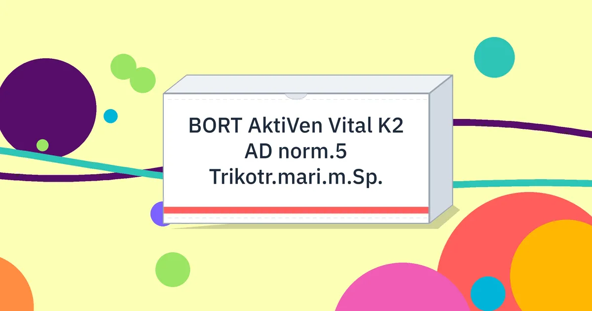 Symbolbild: Packung mit der Aufschrift BORT AktiVen Vital K2 AD norm.5 Trikotr.mari.m.Sp. (PZN 13727844) – Verfügbarkeit und Bezug in Apotheken in Frankfurt am Main