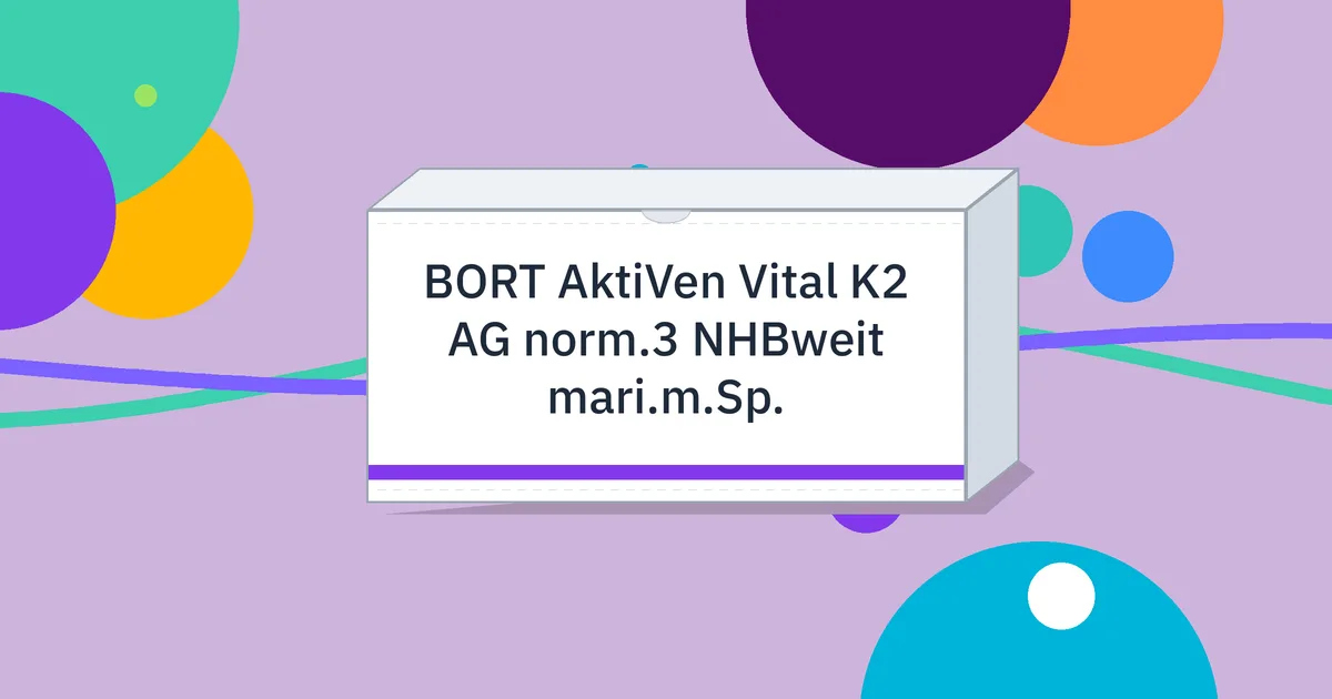 Symbolbild: Packung mit der Aufschrift BORT AktiVen Vital K2 AG norm.3 NHBweit mari.m.Sp. (PZN 13733299) – Verfügbarkeit und Bezug in Apotheken in Frankfurt am Main