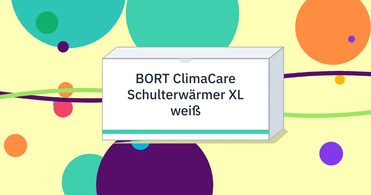 Symbolbild: Packung mit der Aufschrift BORT ClimaCare Schulterwärmer XL weiß (PZN 01593700) – Verfügbarkeit und Bezug in Apotheken in Frankfurt am Main
