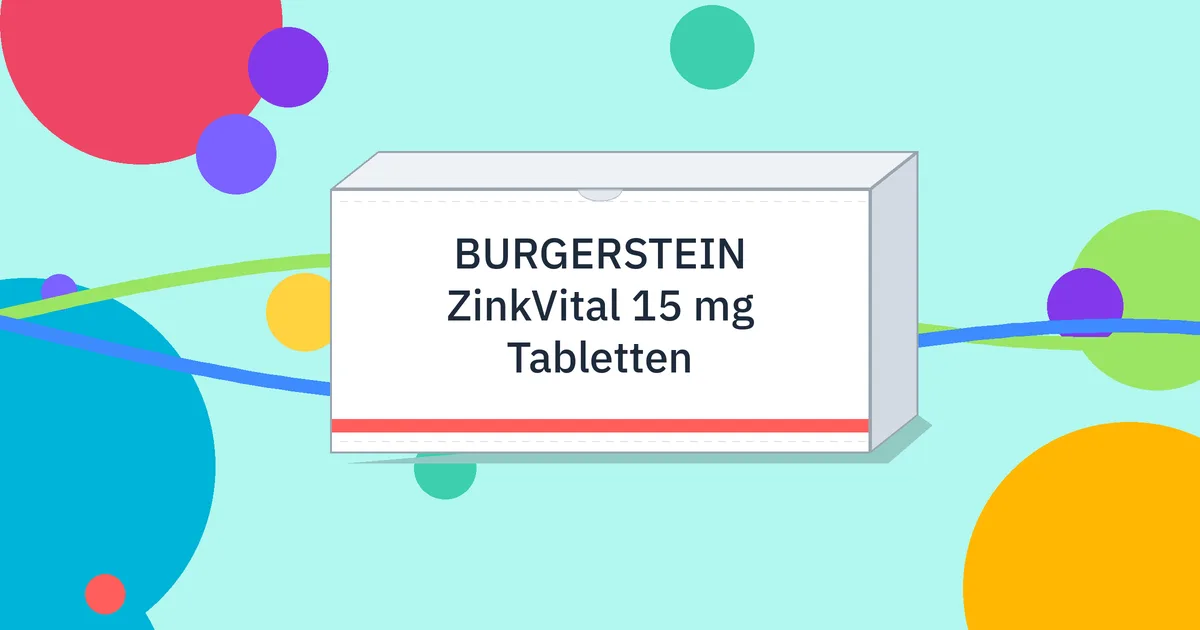 Symbolbild: Packung mit der Aufschrift BURGERSTEIN ZinkVital 15 mg Tabletten (PZN 17521306) – Verfügbarkeit und Bezug in Apotheken in Frankfurt am Main