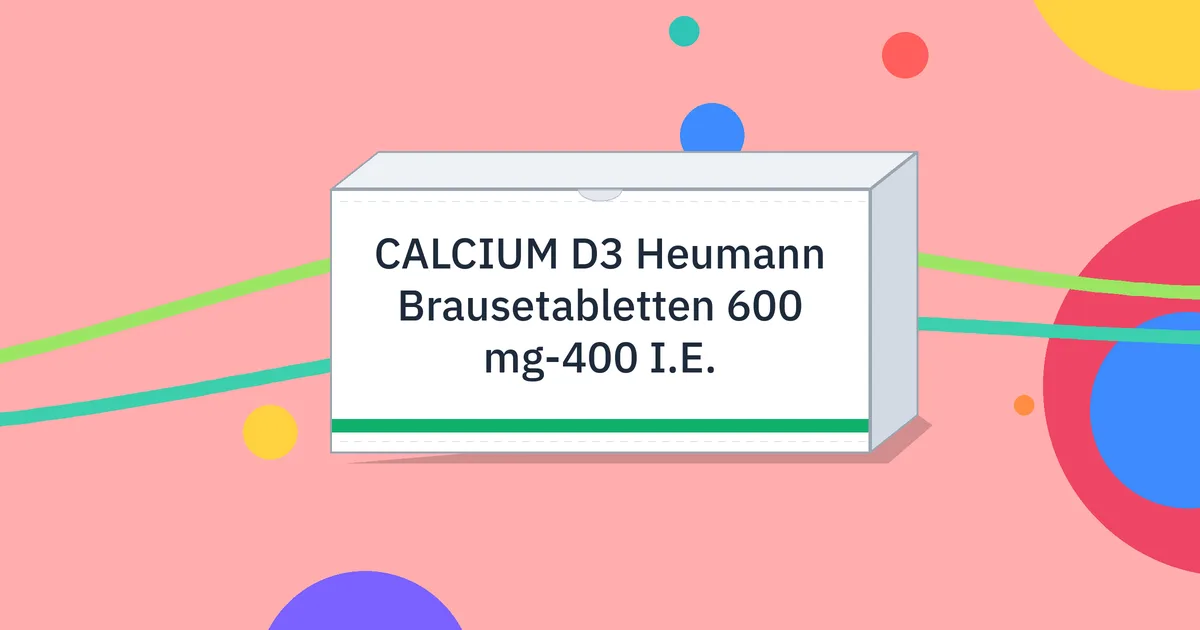 Symbolbild: Packung mit der Aufschrift CALCIUM D3 Heumann Brausetabletten 600 mg-400 I.E. (PZN 16355389) – Verfügbarkeit und Bezug in Apotheken in Frankfurt am Main