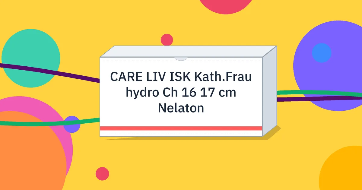 Symbolbild: Packung mit der Aufschrift CARE LIV ISK Kath.Frau hydro Ch 16 17 cm Nelaton (PZN 18890939) – Verfügbarkeit und Bezug in Apotheken in Frankfurt am Main