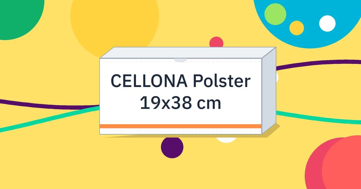 Symbolbild: Packung mit der Aufschrift CELLONA Polster 19x38 cm (PZN 16537245) – Verfügbarkeit und Bezug in Apotheken in Frankfurt am Main