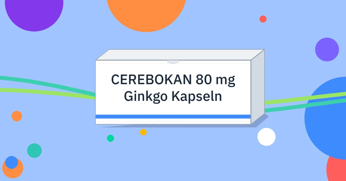 Symbolbild: Packung mit der Aufschrift CEREBOKAN 80 mg Ginkgo Kapseln (PZN 19198401) – Verfügbarkeit und Bezug in Apotheken in Frankfurt am Main