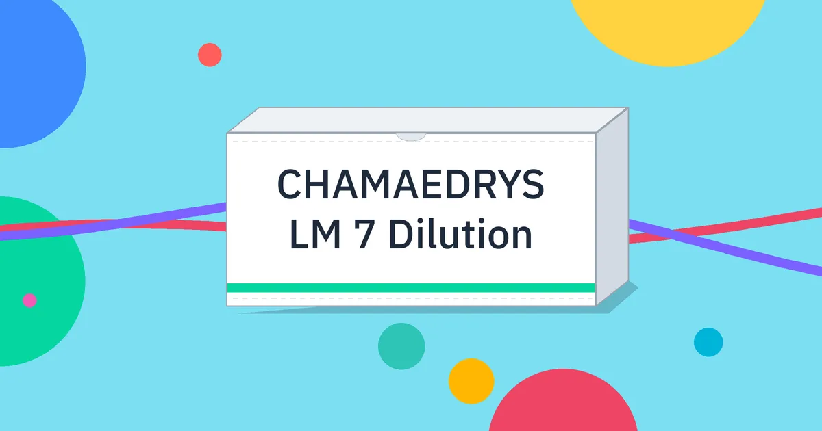 Symbolbild: Packung mit der Aufschrift CHAMAEDRYS LM 7 Dilution (PZN 13438436) – Verfügbarkeit und Bezug in Apotheken in Frankfurt am Main