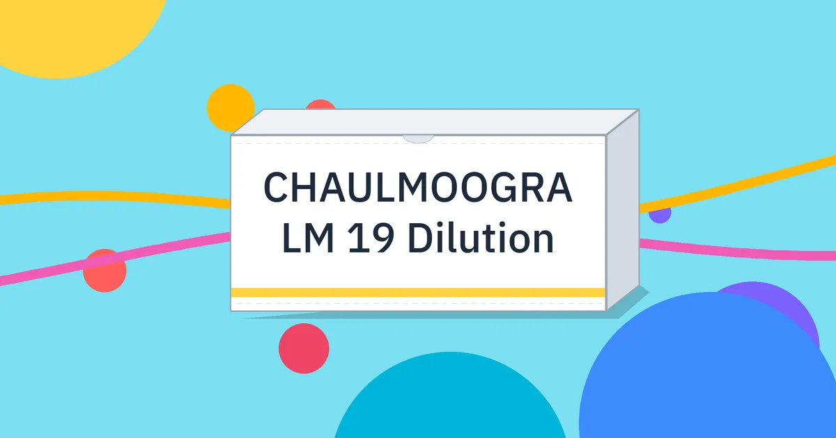 Symbolbild: Packung mit der Aufschrift CHAULMOOGRA LM 19 Dilution (PZN 13439051) – Verfügbarkeit und Bezug in Apotheken in Frankfurt am Main