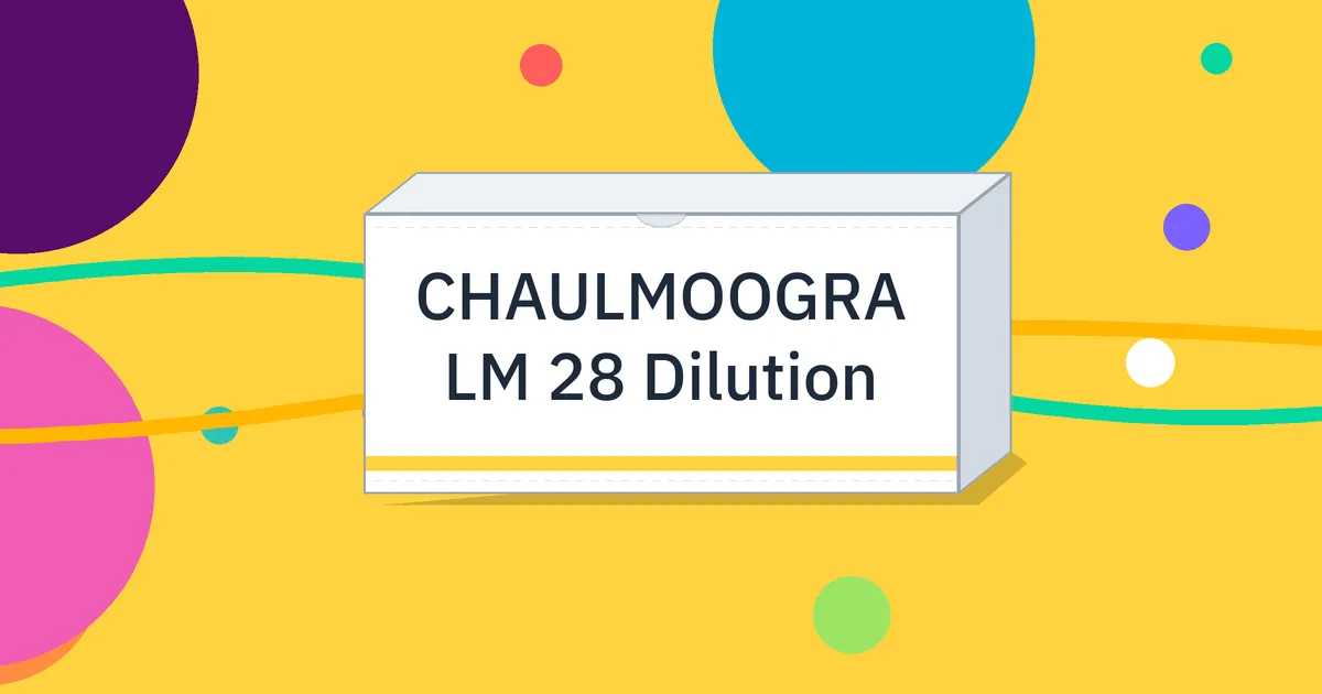 Symbolbild: Packung mit der Aufschrift CHAULMOOGRA LM 28 Dilution (PZN 13439140) – Verfügbarkeit und Bezug in Apotheken in Frankfurt am Main