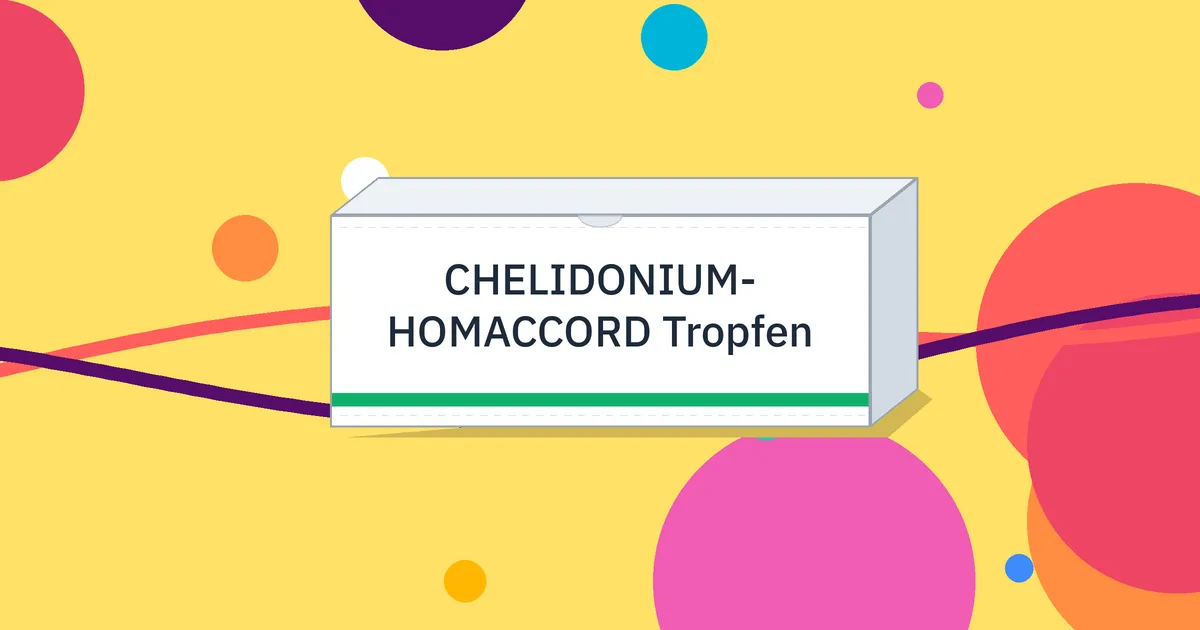 Symbolbild: Packung mit der Aufschrift CHELIDONIUM-HOMACCORD Tropfen (PZN 01455725) – Verfügbarkeit und Bezug in Apotheken in Frankfurt am Main