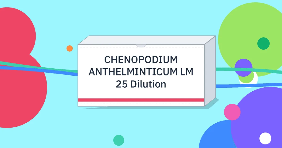 Symbolbild: Packung mit der Aufschrift CHENOPODIUM ANTHELMINTICUM LM 25 Dilution (PZN 13440982) – Verfügbarkeit und Bezug in Apotheken in Frankfurt am Main