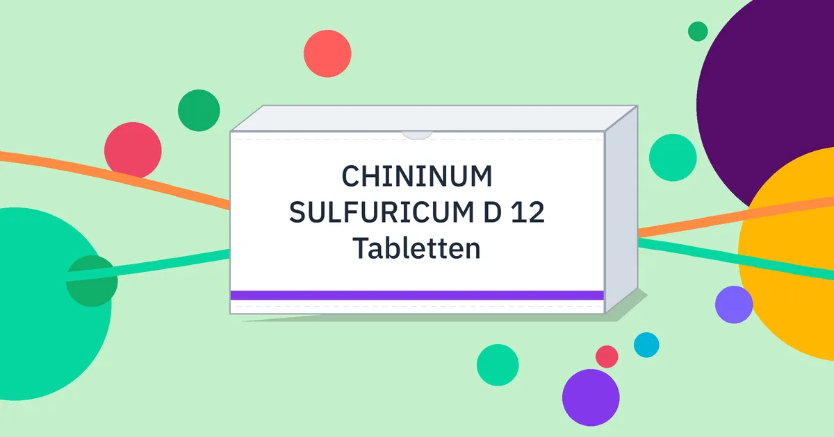 Symbolbild: Packung mit der Aufschrift CHININUM SULFURICUM D 12 Tabletten (PZN 04212176) – Verfügbarkeit und Bezug in Apotheken in Frankfurt am Main